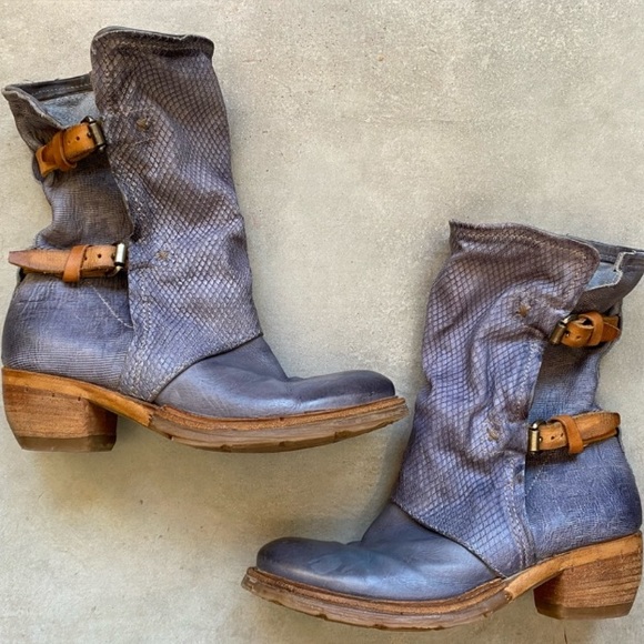 A.S.98 | Shoes | As98 Periwinkle Leather Boots Rare | Poshmark